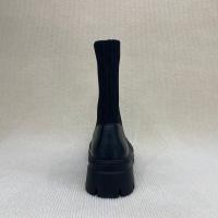 China Heightening Black Lycra Ankle Boots Indoor Outdoor Ladies Black Ankle Boots for sale