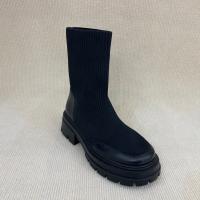 China Heightening Black Lycra Ankle Boots Indoor Outdoor Ladies Black Ankle Boots for sale