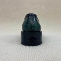 China Fashion Green Platform Loafers Modern Leather Platform Loafers for sale
