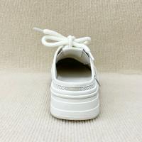 China Comfort Womens White Mules Canvas Platform Shoes With Lace Up for sale