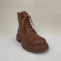 China Anti Slip Brown Ankle Boots Women With Zip Ladies Brown Ankle Boots for sale