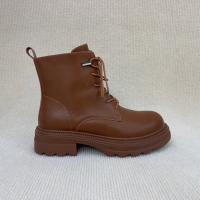 China Anti Slip Brown Ankle Boots Women With Zip Ladies Brown Ankle Boots for sale