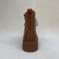 China Anti Slip Brown Ankle Boots Women With Zip Ladies Brown Ankle Boots for sale