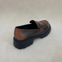 China Microfiber Brown Platform Loafers Women Casual Leather Platform Loafers for sale