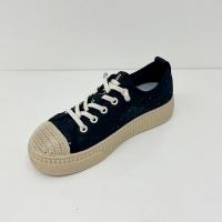 China Women comfort black breathable sneakers with mesh upper espadrilles for sale