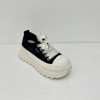 China Women fashion breathable sneakers with high top and silk lace up for sale