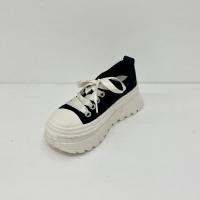 China Women fashion breathable sneakers with high top and silk lace up for sale