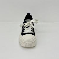 China Women fashion breathable sneakers with high top and silk lace up for sale