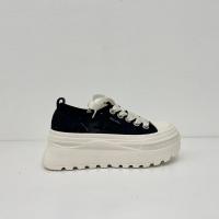 China Women fashion breathable sneakers with high top and silk lace up for sale