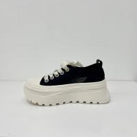China Women fashion breathable sneakers with high top and silk lace up for sale