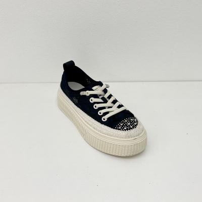 China Women casual sneakers with low top and pearls on simple life for sale