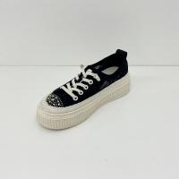 China Women casual sneakers with low top and pearls on simple life for sale