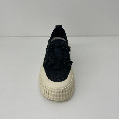 China Casual Women Black Espadrilles Mid Top Black Designer Espadrilles for sale