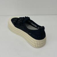 China Casual Women Black Espadrilles Mid Top Black Designer Espadrilles for sale