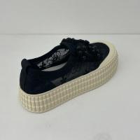 China Casual Women Black Espadrilles Mid Top Black Designer Espadrilles for sale