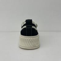 China OEM Black Canvas Trainers Womens Rubber Outsole Wide Fit Canvas Trainers for sale