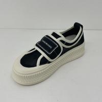 China OEM Black Canvas Trainers Womens Rubber Outsole Wide Fit Canvas Trainers for sale