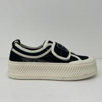 China OEM Black Canvas Trainers Womens Rubber Outsole Wide Fit Canvas Trainers for sale