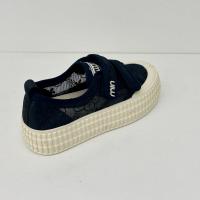 China Espadrilles Platform Canvas Trainers Womens ODM Black Canvas Sneakers Womens for sale