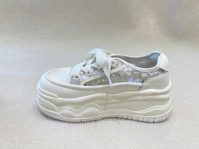 China Women lace breathable espadrilles walking shoes with high top for sale