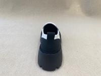 China Black White Thick Sole Loafers Womens British Style Thick Soled Leather Loafers for sale