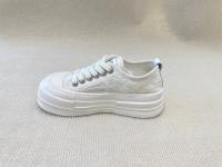 China OEM ODM White Leather Casual Sneakers Lace Up 35-40 China Size for sale