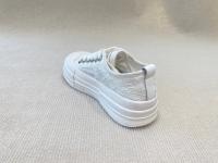 China OEM ODM White Leather Casual Sneakers Lace Up 35-40 China Size for sale