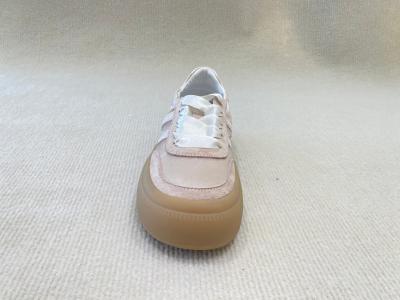 China Women casual satin espadrilles sneakers with geneiun leather soft-soled and silk ribbon for sale