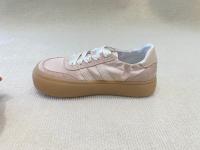 China Women casual satin espadrilles sneakers with geneiun leather soft-soled and silk ribbon for sale