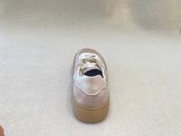 China Women casual satin espadrilles sneakers with geneiun leather soft-soled and silk ribbon for sale