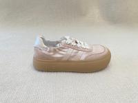 China Women casual satin espadrilles sneakers with geneiun leather soft-soled and silk ribbon for sale