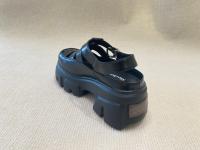 China Belt Buckle Braided Black Platform Sandals Bowhead Hollow Out And Foam Outsole for sale
