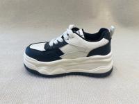 China Black White Women'S High Top Sneakers Genuine Leather Breathable Mesh for sale