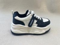 China Black White Women'S High Top Sneakers Genuine Leather Breathable Mesh for sale