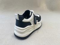 China Black White Women'S High Top Sneakers Genuine Leather Breathable Mesh for sale