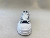 China Women black and white sneakers with breathable mesh and mid top for sale