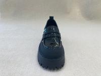 China Ladies Thick Heel Mules Low Cut Bright Surface Womens Heeled Mules for sale