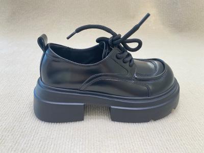 China All Black Lace Up Mule Shoes Loafers for sale