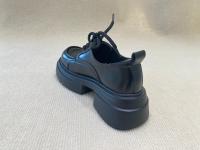 China All Black Lace Up Mule Shoes Loafers for sale