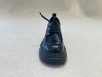 China All Black Lace Up Mule Shoes Loafers for sale