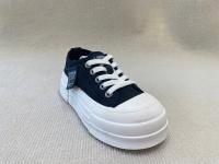 China Size 35-40 Black And White Designer Sneakers Lace Up Thick Bottom Sneakers for sale