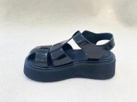 China Fashion Black Velvet Platform Sandals Bright Surface Summer for sale