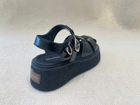 China Fashion Black Velvet Platform Sandals Bright Surface Summer for sale