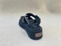 China Fashion Black Velvet Platform Sandals Bright Surface Summer for sale