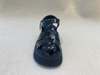 China Fashion Black Velvet Platform Sandals Bright Surface Summer for sale