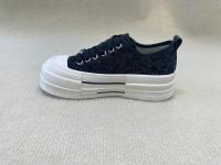 China Comfort Casual Women'S Lace Up Platform Shoes With Sequins black for sale