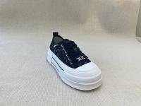 China Comfort Casual Women'S Lace Up Platform Shoes With Sequins black for sale