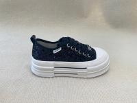 China Comfort Casual Women'S Lace Up Platform Shoes With Sequins black for sale