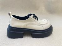 China Thick Bottom Women Mule Shoes White Leather Mules Womens for sale