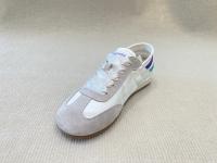 China Women flat satin sneakers with color bars and breathable with lace shoelace for sale
